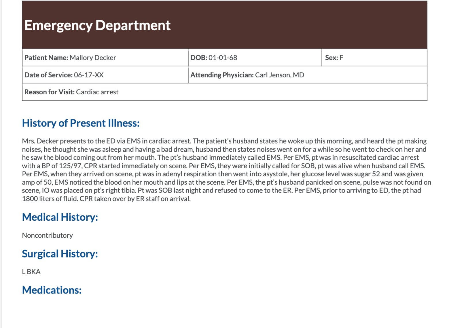 Solved Read through the following ED note and review the | Chegg.com
