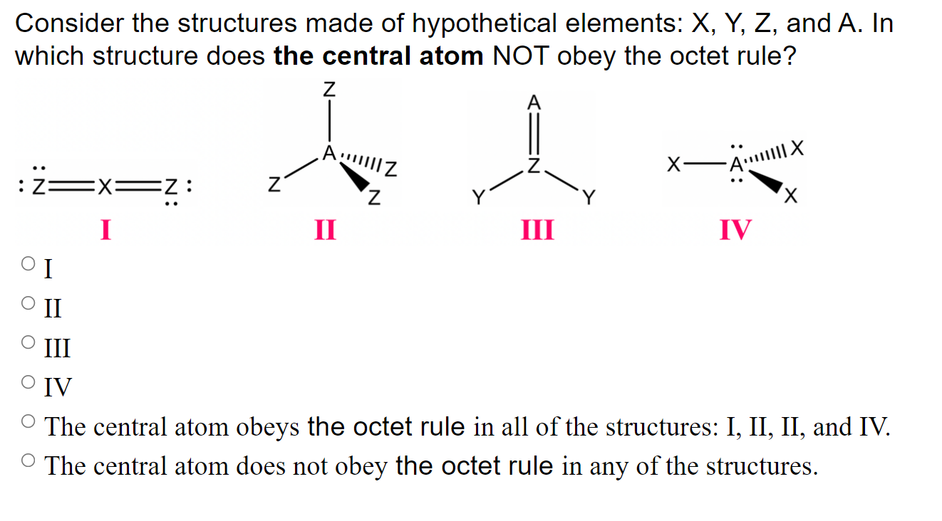 Consider the structures made of hypothetical | Chegg.com