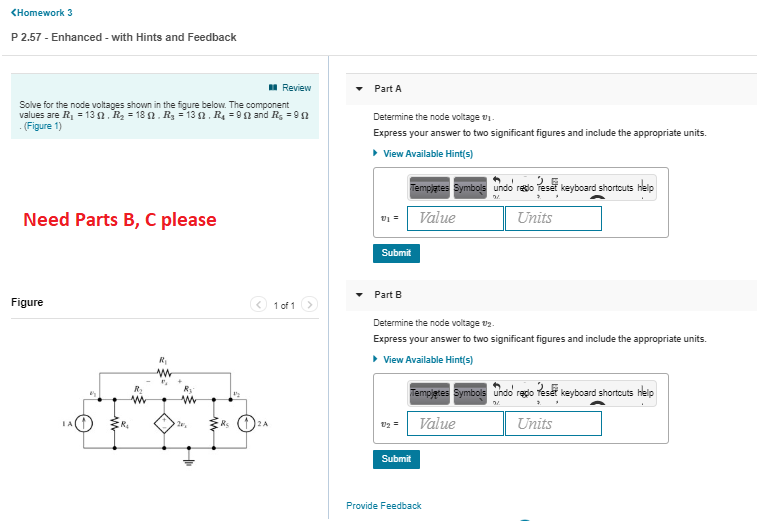 Solved Solve for the node voltages shown in the figure | Chegg.com