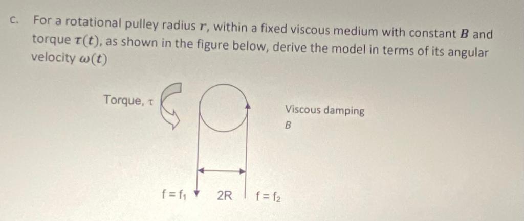 Solved c. For a rotational pulley radius r, within a fixed | Chegg.com