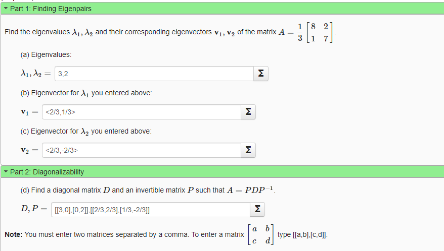 Solved Part 1: Finding Eigenpairs Find the eigenvalues 11, | Chegg.com