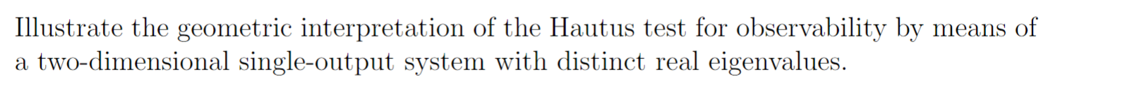 Solved Illustrate the geometric interpretation of the Hautus | Chegg.com