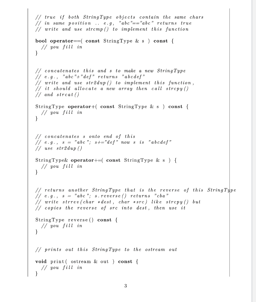 Continue to implement class my_str below. This class | Chegg.com