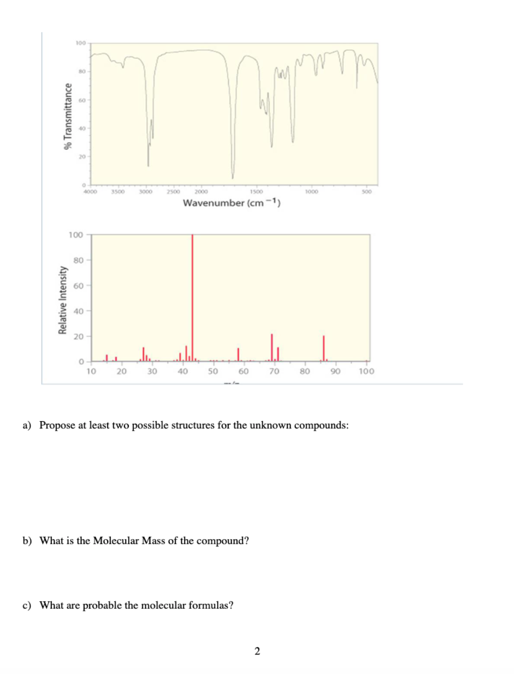 Solved a) Propose at least two possible structures for the | Chegg.com Solved a) Propose at least two possible structures for the | Chegg.com