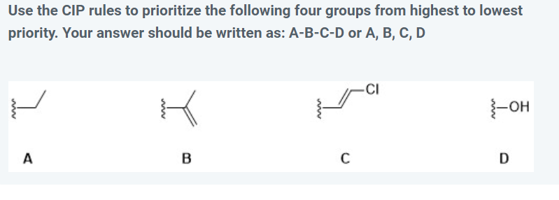 Solved Use the CIP rules to prioritize the following four | Chegg.com