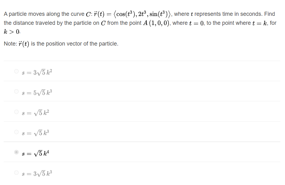 Solved A particle moves along the curve C: 7(t) = (cos(t*), | Chegg.com