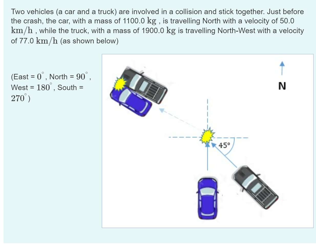 Solved Two Vehicles A Car And A Truck Are Involved In A Chegg