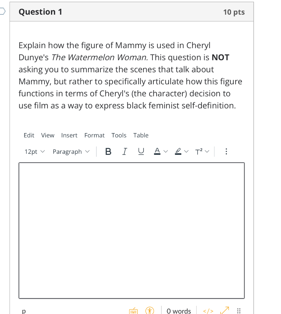 Question 1 10 pts Explain how the figure of Mammy is | Chegg.com