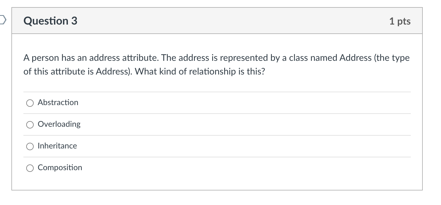 A person has an address attribute. The address is | Chegg.com