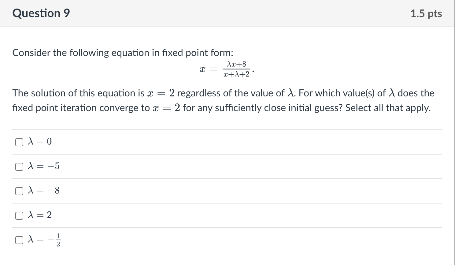 Solved Question 9Consider the following equation in fixed | Chegg.com