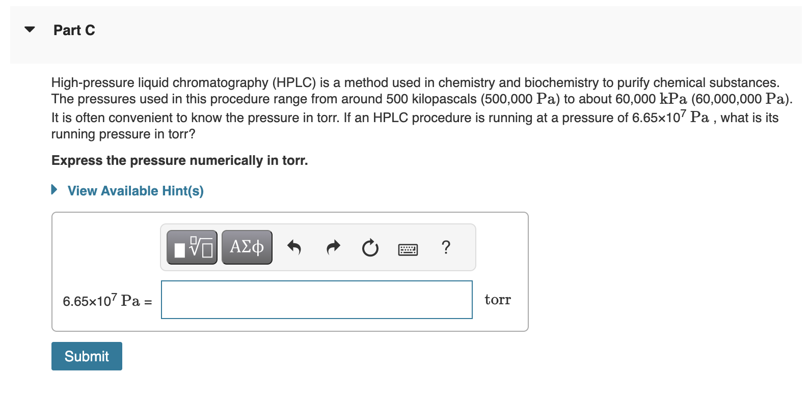 Solved High-pressure liquid chromatography (HPLC) is a | Chegg.com