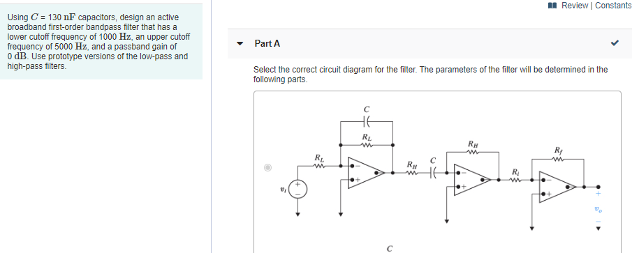 Solved II Review Constants Using C = 130 nF capacitors, | Chegg.com