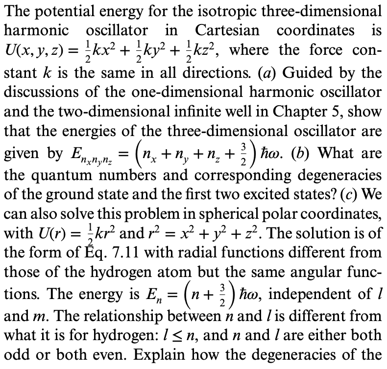 Solved The potential energy for the isotropic | Chegg.com