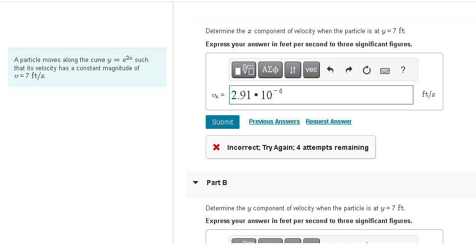 Solved A particle moves along the curve y=e2x such that its | Chegg.com