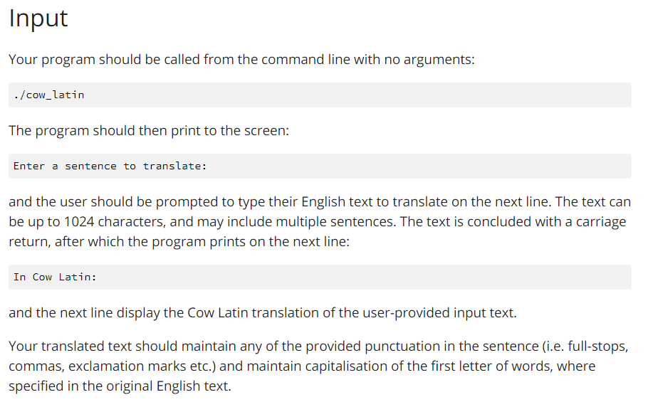 Solved Cow Latin In this code challenge you will develop a | Chegg.com