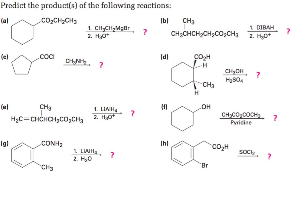 Solved Predict the product(s) of the following reactions: | Chegg.com