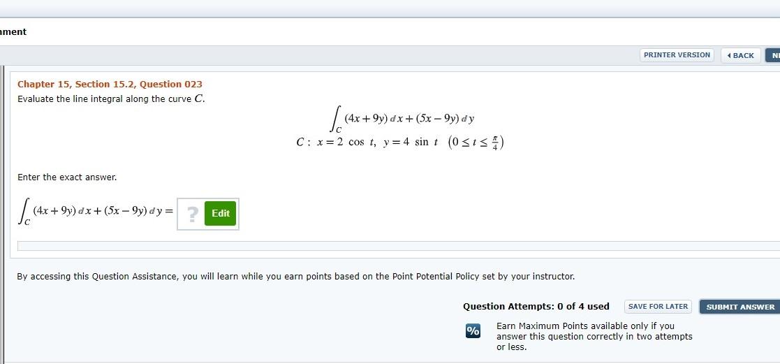 Solved nment PRINTER VERSION A BACK NI Chapter 15, Section | Chegg.com