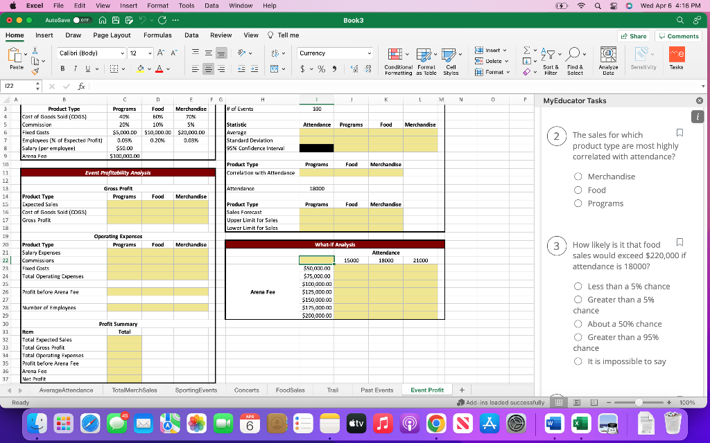 Excel File Edit View Insert Format Tools Data Window | Chegg.com