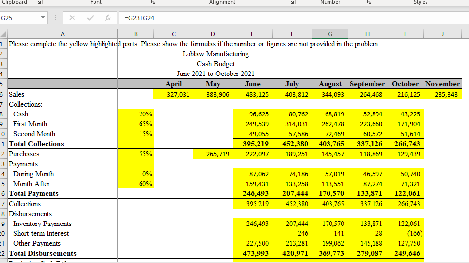 This Need To Be Solved In Excel With Formulas 