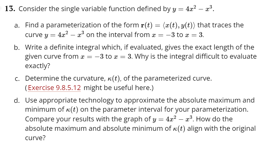 Solved 13. Consider the single variable function defined by | Chegg.com
