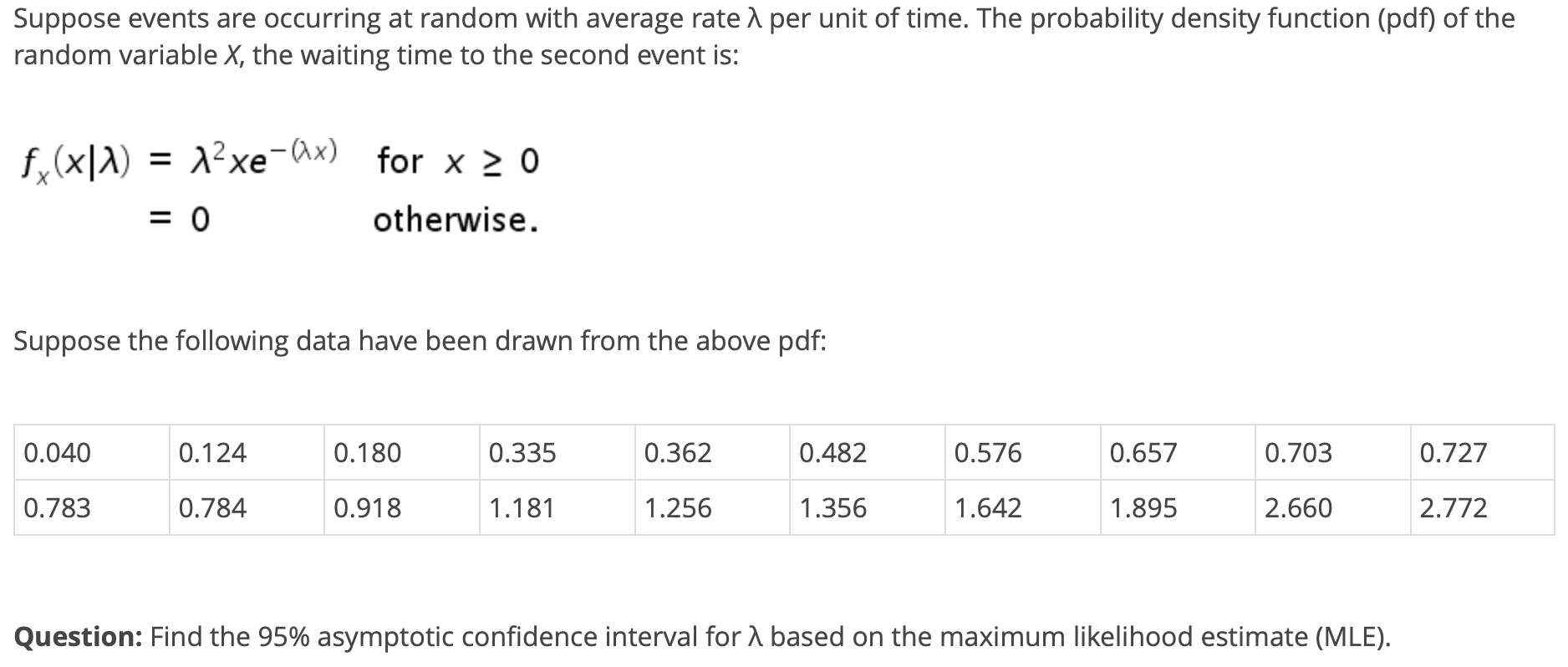 Solved Suppose events are occurring at random with average | Chegg.com