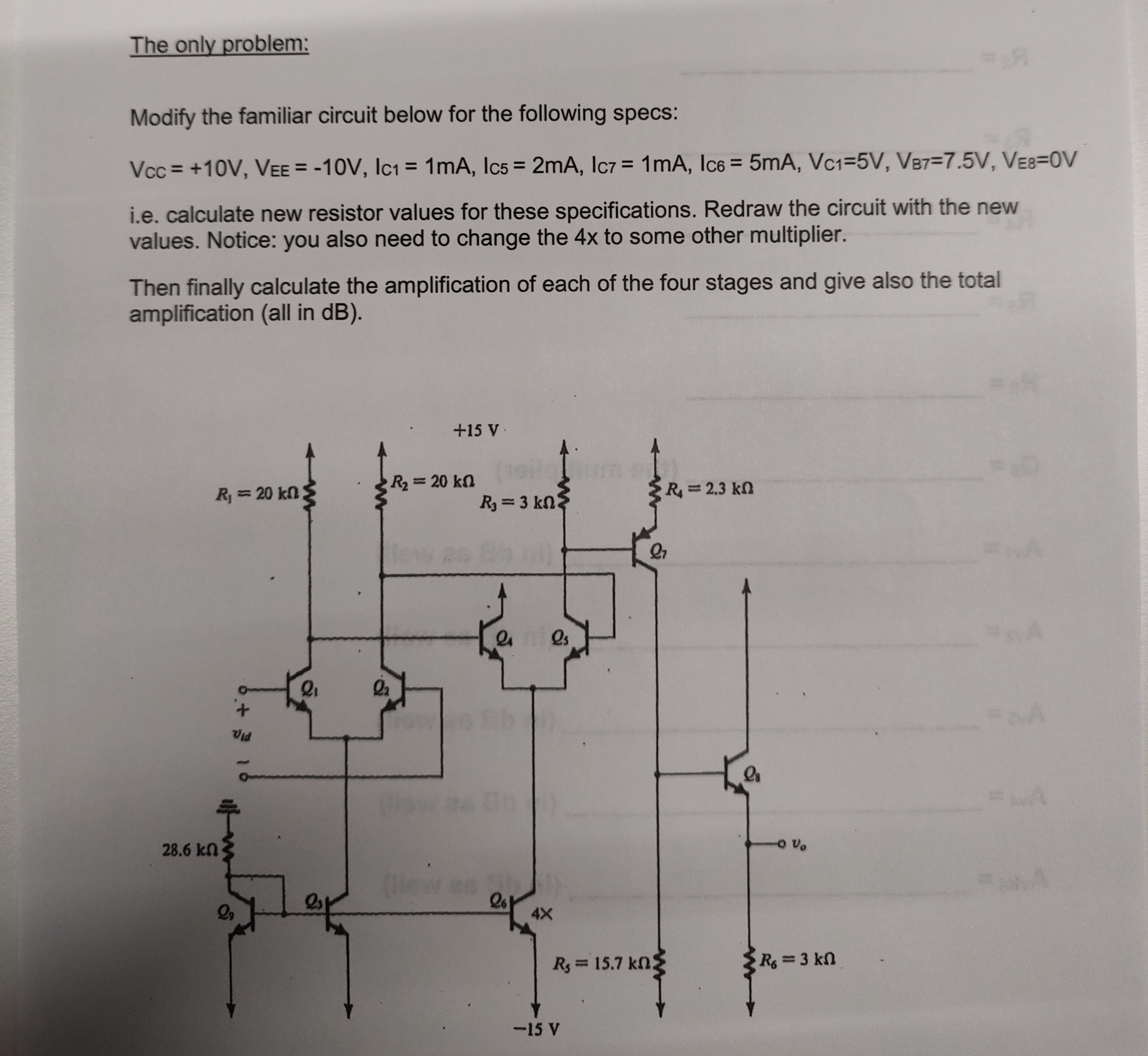 Solved Modify the familiar circuit below for the following | Chegg.com
