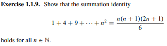 Solved Exercise 1.1.9. Show that the summation identity 1+ 4 | Chegg.com