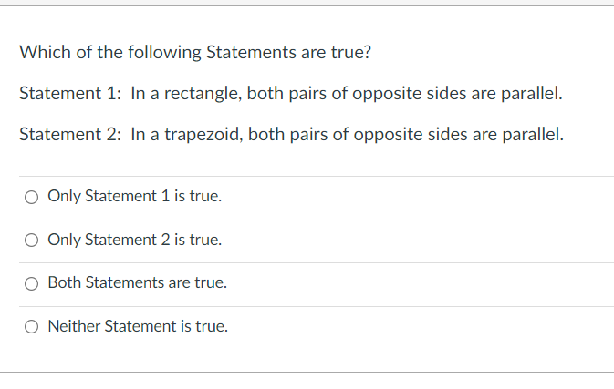 Solved Which of the following Statements are true? Statement | Chegg.com