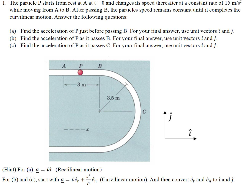 Solved Use et and en to solve.The particle P ﻿starts from | Chegg.com