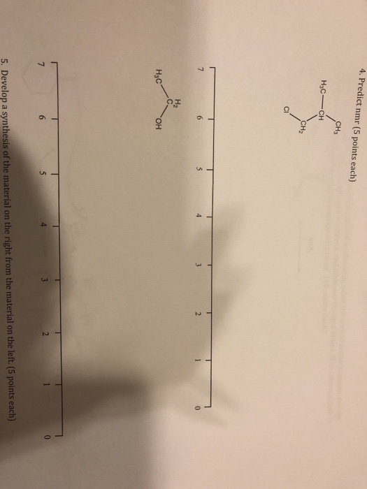Solved 4. Predict nmr (5 points each) CH3 H3CCH CH2 Cl H2 он | Chegg.com