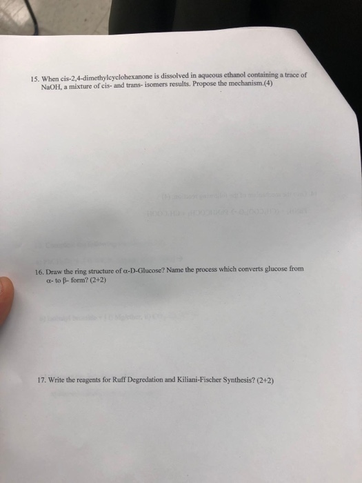 Solved 15 When Cis 2 4 Dimethylcyclohexanone Is Dissolved