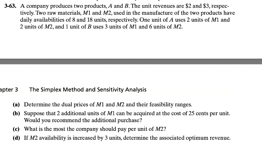 Solved 3-63. A company produces two products, A and B. The | Chegg.com