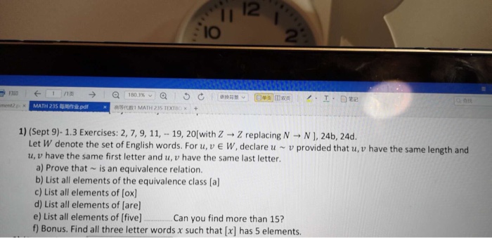 Solved 12 2 FTED MATH 235每周 pdf MATH 235 TEXT BC × 1) (Sept | Chegg.com