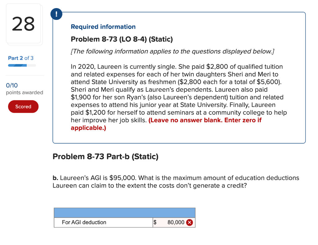 Solved Required information 27 Problem 8-73 (LO 8-4) | Chegg.com