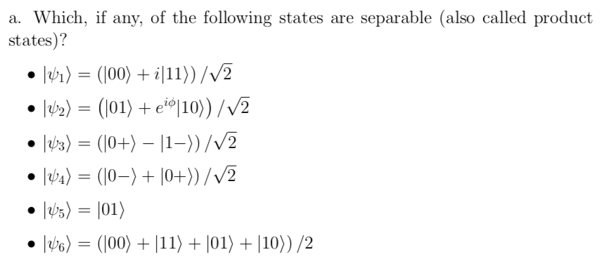 Solved a. Which, if any, of the following states are | Chegg.com