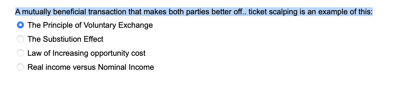 Solved A mutually beneficial transaction that makes both | Chegg.com