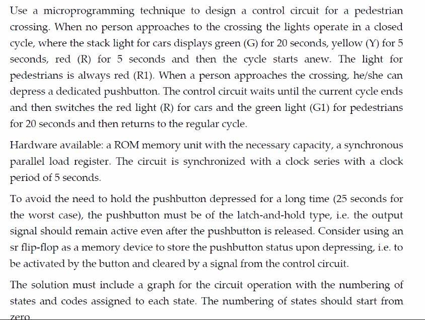 Use a microprogramming technique to design a control | Chegg.com