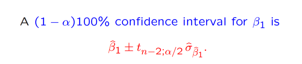 A 1 A 100 Confidence Interval For B1 Is B1