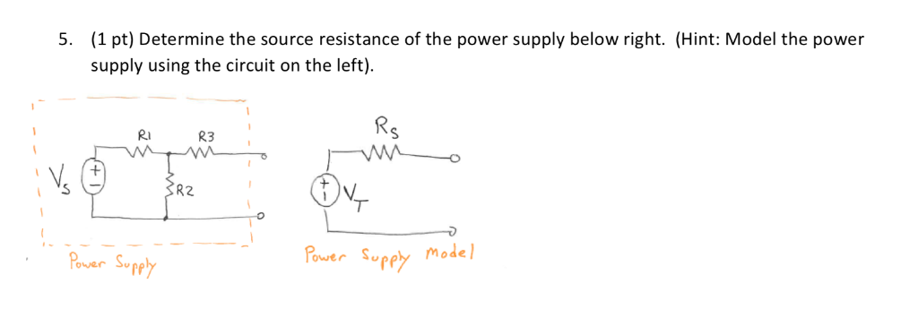 Solved 5. (1 pt) Determine the source resistance of the | Chegg.com
