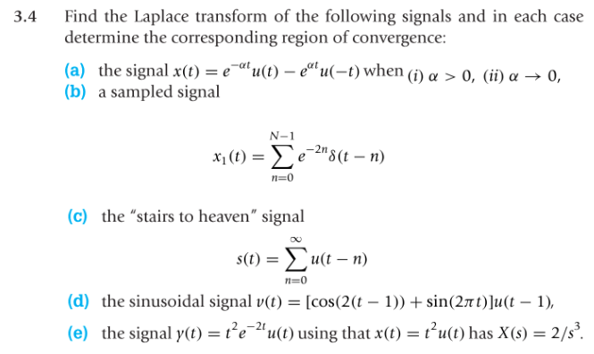 Solved Find the Laplace transform of the following signals | Chegg.com