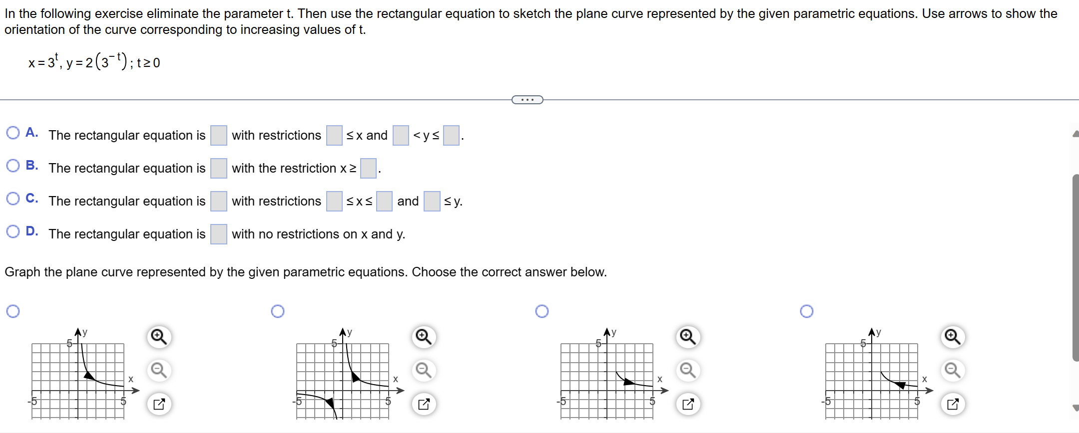 Solved In the following exercise eliminate the parameter t. | Chegg.com