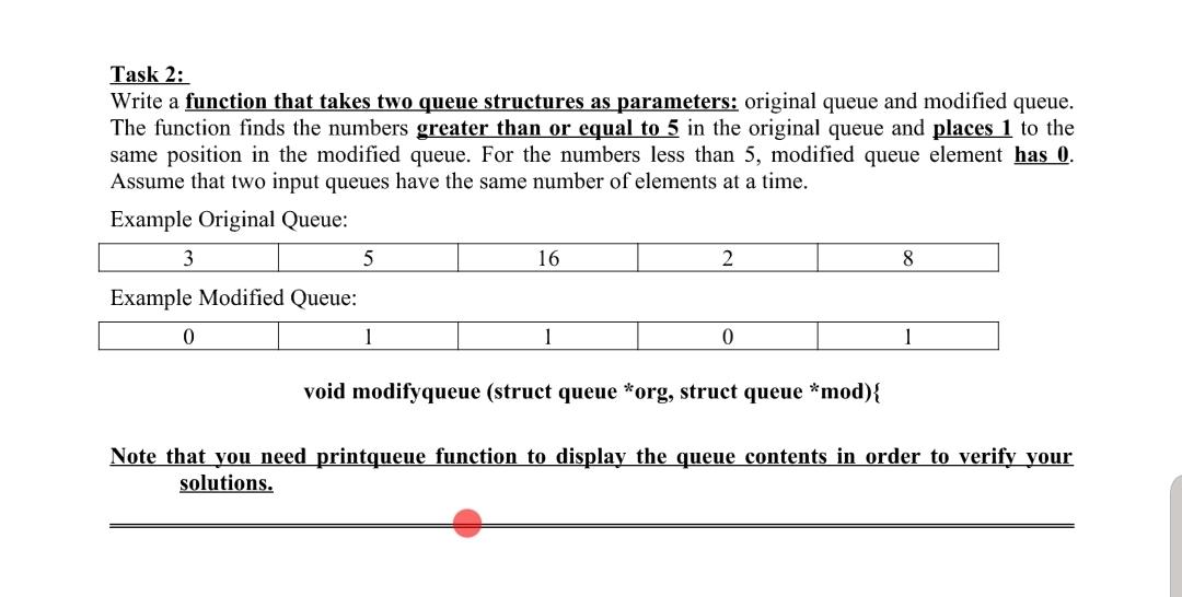 Solved Task 2: Write a function that takes two queue | Chegg.com