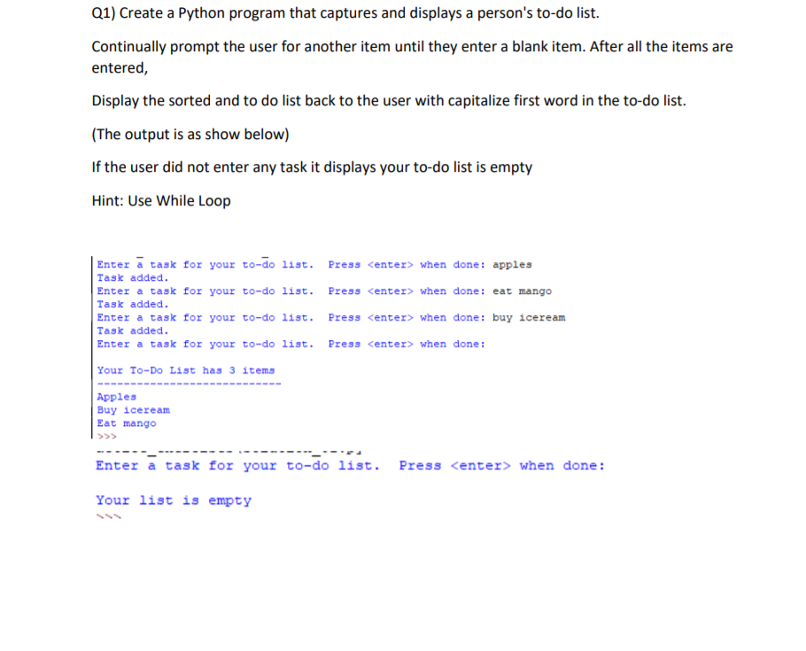 Solved Q1) Create a Python program that captures and | Chegg.com