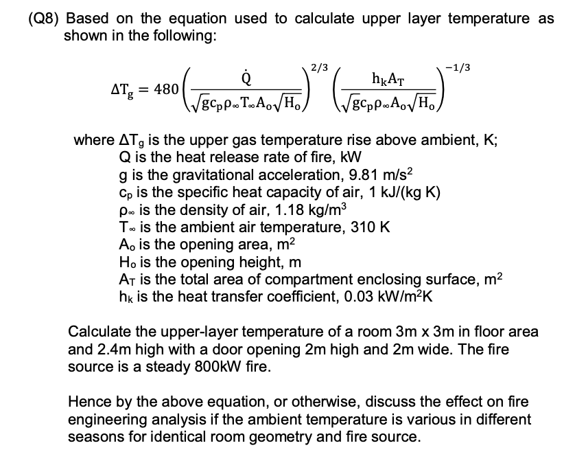 Solved (Q8) Based on the equation used to calculate upper | Chegg.com
