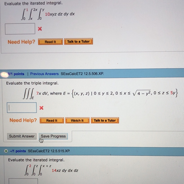 Solved Evaluate the iterated integral. 10xyz dz dy dx Need | Chegg.com