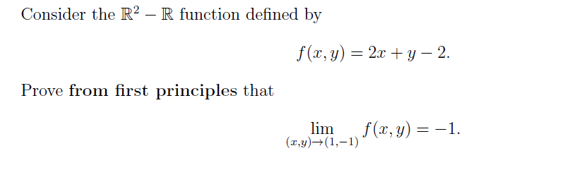Solved Consider the R2−R function defined by f(x,y)=2x+y−2. | Chegg.com