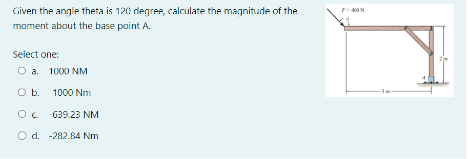 Solved Given the angle theta is 120 degree, calculate the | Chegg.com