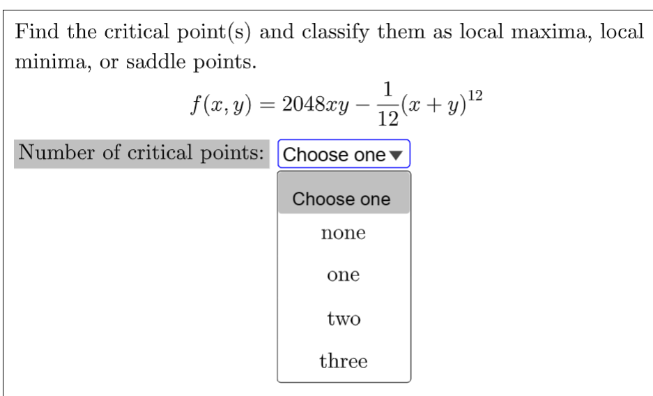 Solved Find the critical point(s) and classify them as local | Chegg.com