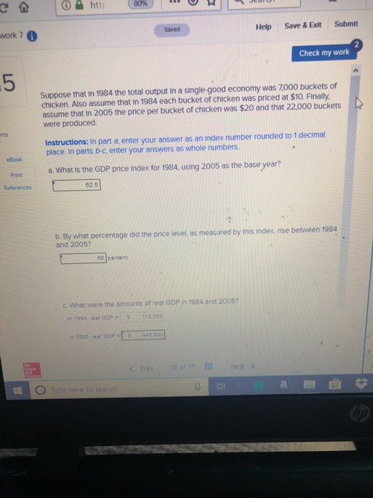 Solved work 7 Saved Help Save& ExitSubmit 2 Check my work 5 | Chegg.com