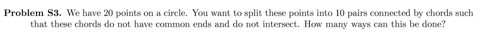 Solved Problem S3. We have 20 points on a circle. You want | Chegg.com